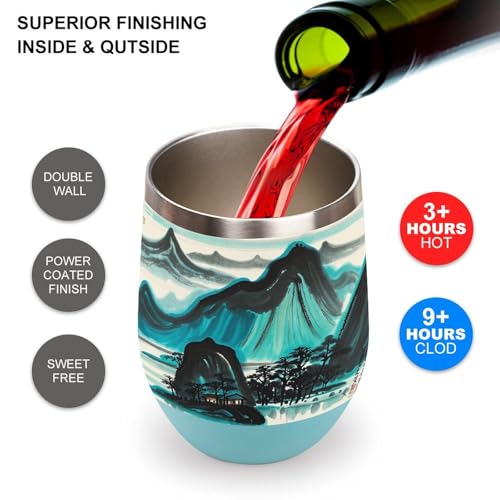 OPTKSNCU 304 Stainless Steel Insulated Cup with Lid, Landscape Patterns Print Durable, And Easy to Clean β Ideal for Home, Office, And Gift Giving