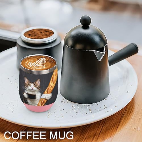 OPTKSNCU 304 Stainless Steel Insulated Cup with Lid, Cat Holding Something Print Durable, And Easy to Clean β Ideal for Home, Office, And Gift Giving