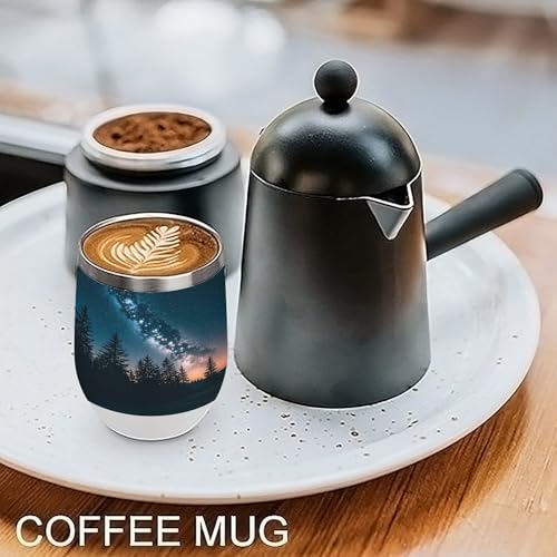 OPTKSNCU 304 Stainless Steel Insulated Cup with Lid, Trees at Night Print Durable, And Easy to Clean β Ideal for Home, Office, And Gift Giving