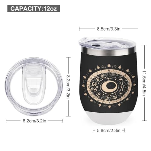 OPTKSNCU 304 Stainless Steel Insulated Cup with Lid, Sun And Moon Together Print Durable, And Easy to Clean β Ideal for Home, Office, And Gift Giving