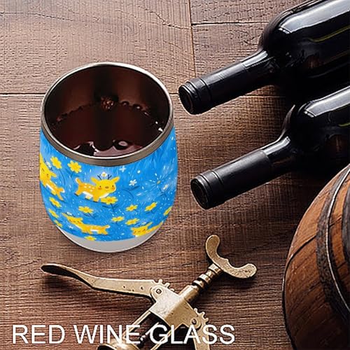 OPTKSNCU 304 Stainless Steel Insulated Cup with Lid, Yellow Sika Deer Print Durable, And Easy to Clean – Ideal for Home, Office, And Gift Giving