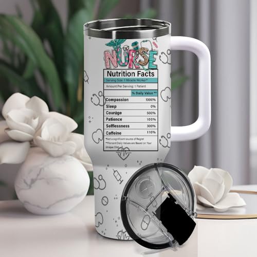 Personalized Nurse Tumbler 40oz -disaster response-Custom Name Insulated Travel Mug with Handle & Straw, Gift for Nurses, Medical Workers, Appreciation, Mother's Day wLOVcg