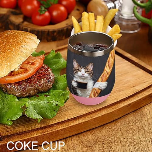 OPTKSNCU 304 Stainless Steel Insulated Cup with Lid, Cat Holding Something Print Durable, And Easy to Clean β Ideal for Home, Office, And Gift Giving