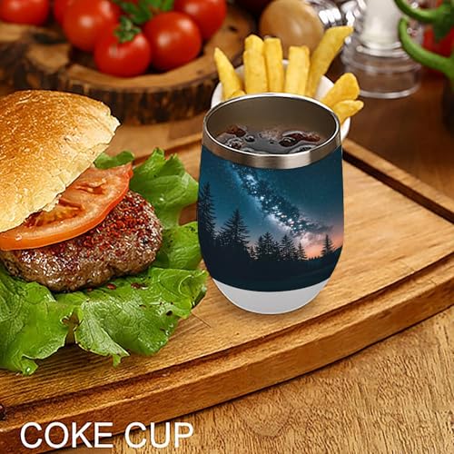 OPTKSNCU 304 Stainless Steel Insulated Cup with Lid, Trees at Night Print Durable, And Easy to Clean β Ideal for Home, Office, And Gift Giving
