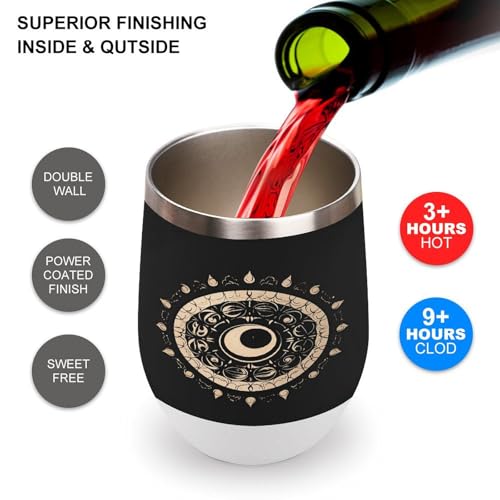 OPTKSNCU 304 Stainless Steel Insulated Cup with Lid, Sun And Moon Together Print Durable, And Easy to Clean β Ideal for Home, Office, And Gift Giving
