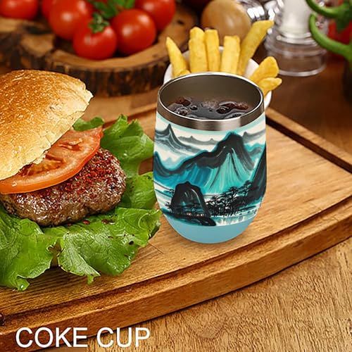 OPTKSNCU 304 Stainless Steel Insulated Cup with Lid, Landscape Patterns Print Durable, And Easy to Clean β Ideal for Home, Office, And Gift Giving
