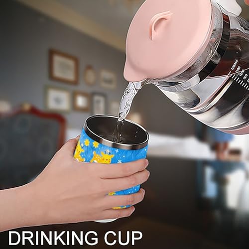 OPTKSNCU 304 Stainless Steel Insulated Cup with Lid, Yellow Sika Deer Print Durable, And Easy to Clean – Ideal for Home, Office, And Gift Giving