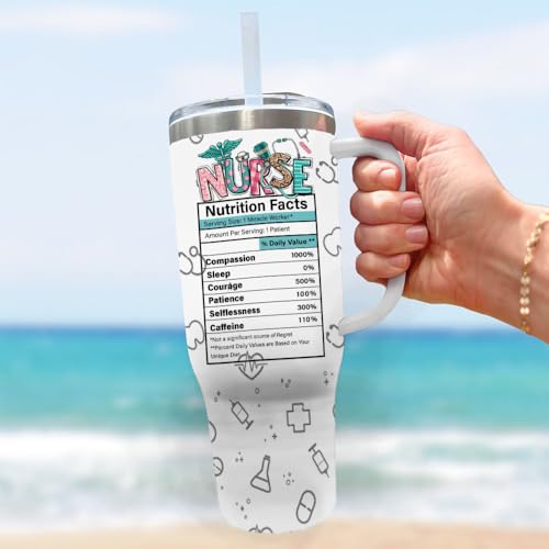 Personalized Nurse Tumbler 40oz -ophthalmology-Custom Name Insulated Travel Mug with Handle & Straw, Gift for Nurses, Medical Workers, Appreciation, Mother's Day nwAReq