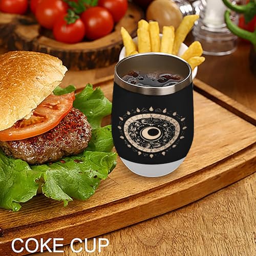 OPTKSNCU 304 Stainless Steel Insulated Cup with Lid, Sun And Moon Together Print Durable, And Easy to Clean β Ideal for Home, Office, And Gift Giving