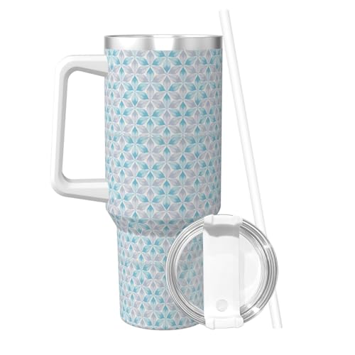 HULIBIN Tropical Hibiscus Flowers Print Double Deck Stainless Steel Travel Coffee Cup With Lid 40 Oz Ice Bully Cup