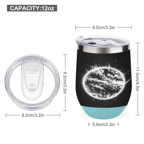 OPTKSNCU 304 Stainless Steel Insulated Cup with Lid, Black And White Sun And Moon Print Durable, And Easy to Clean β Ideal for Home, Office, And Gift Giving