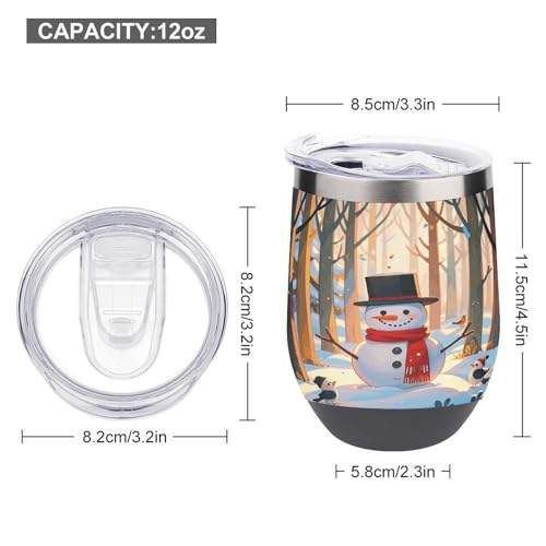 OPTKSNCU 304 Stainless Steel Insulated Cup with Lid, Snowman Christmas Print Durable, And Easy to Clean β Ideal for Home, Office, And Gift Giving
