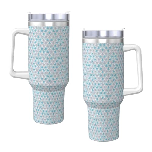 HULIBIN Tropical Hibiscus Flowers Print Double Deck Stainless Steel Travel Coffee Cup With Lid 40 Oz Ice Bully Cup