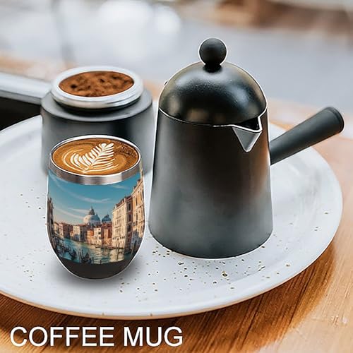 OPTKSNCU 304 Stainless Steel Insulated Cup with Lid, Venice View Print Durable, And Easy to Clean – Ideal for Home, Office, And Gift Giving