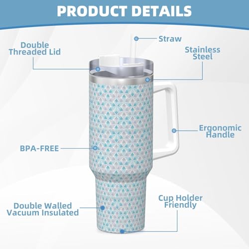 HULIBIN Tropical Hibiscus Flowers Print Double Deck Stainless Steel Travel Coffee Cup With Lid 40 Oz Ice Bully Cup