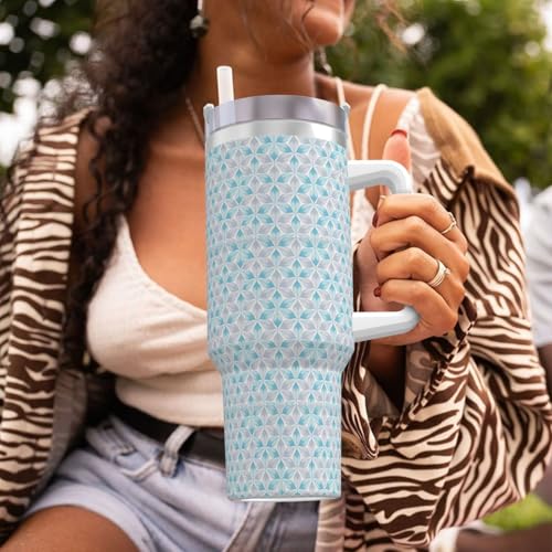HULIBIN Tropical Hibiscus Flowers Print Double Deck Stainless Steel Travel Coffee Cup With Lid 40 Oz Ice Bully Cup