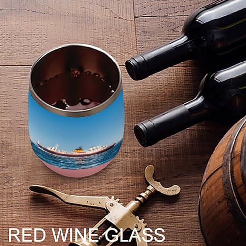 304 Stainless Steel Insulated Cup with Lid, Ocean Ship Print Durable, And Easy to Clean – Ideal for Home, Office, And Gift Giving