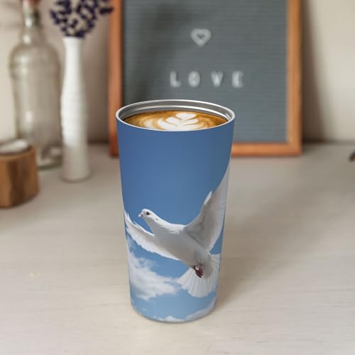 WANGXUEE Flying Dove Print 500ml Stainless Steel Travel Tumbler Double Wall Vacuum Insulated Coffee Mug