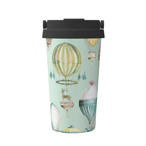 WANGXUEE Cartoon Balloon Print 500ml Stainless Steel Travel Tumbler Double Wall Vacuum Insulated Coffee Mug
