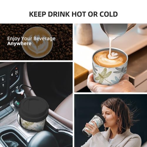 WANGXUEE simple dragonfly Print 500ml Stainless Steel Travel Tumbler Double Wall Vacuum Insulated Coffee Mug