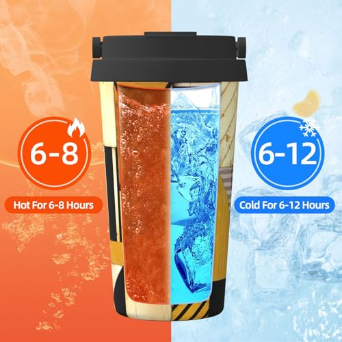 WANGXUEE Rustic Wooden Print 500ml Stainless Steel Travel Tumbler Double Wall Vacuum Insulated Coffee Mug