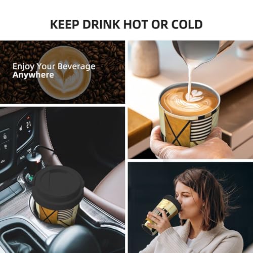 WANGXUEE Rustic Wooden Print 500ml Stainless Steel Travel Tumbler Double Wall Vacuum Insulated Coffee Mug