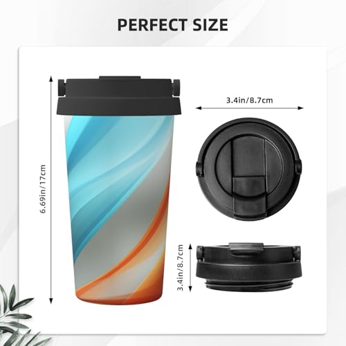 WANGXUEE Abstract Circle Swirl Print 500ml Stainless Steel Travel Tumbler Double Wall Vacuum Insulated Coffee Mug