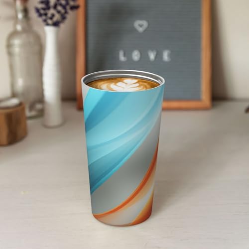 WANGXUEE Abstract Circle Swirl Print 500ml Stainless Steel Travel Tumbler Double Wall Vacuum Insulated Coffee Mug