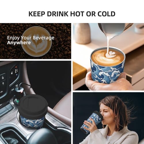 WANGXUEE Stormy Sea Print 500ml Stainless Steel Travel Tumbler Double Wall Vacuum Insulated Coffee Mug