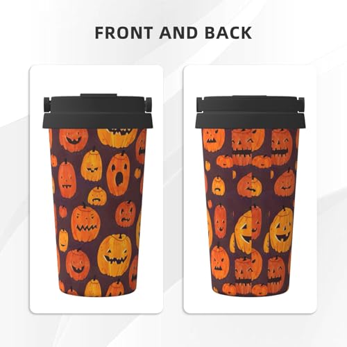 WANGXUEE Halloween Pumpkin1 Print 500ml Stainless Steel Travel Tumbler Double Wall Vacuum Insulated Coffee Mug