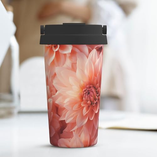 WANGXUEE Triangle Flower Print 500ml Stainless Steel Travel Tumbler Double Wall Vacuum Insulated Coffee Mug