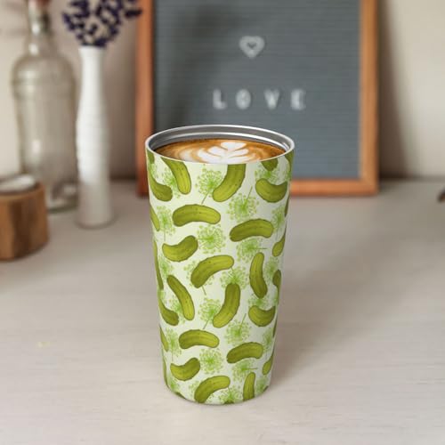 WANGXUEE Sushi Dill Pickles Print 500ml Stainless Steel Travel Tumbler Double Wall Vacuum Insulated Coffee Mug
