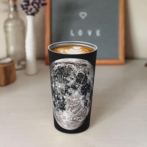 WANGXUEE Night Sky Full Moon Print 500ml Stainless Steel Travel Tumbler Double Wall Vacuum Insulated Coffee Mug