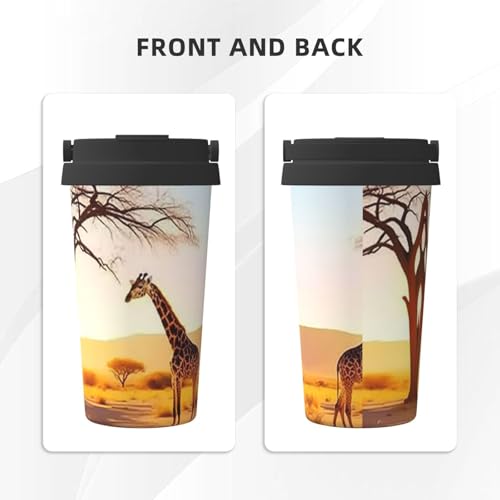 WANGXUEE Africa Giraffe Majestic Tree Print 500ml Stainless Steel Travel Tumbler Double Wall Vacuum Insulated Coffee Mug