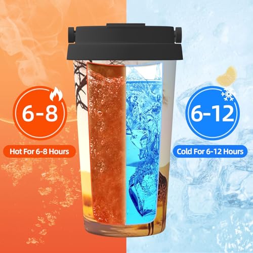 WANGXUEE Africa Giraffe Majestic Tree Print 500ml Stainless Steel Travel Tumbler Double Wall Vacuum Insulated Coffee Mug