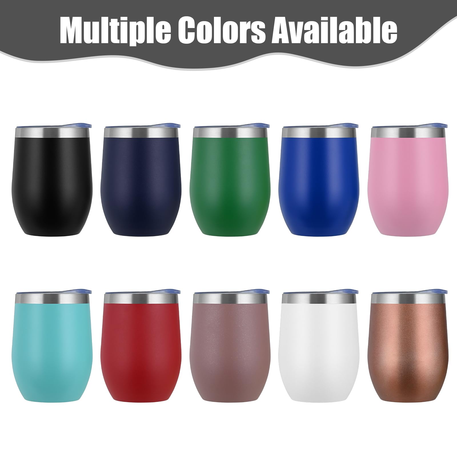 Personalized Custom Wine Tumbler - 12oz Stainless Steel Customized Coffee Mug with Lid & Straw, Double Walled Insulated Cup with Text Picture Name Logo for Hot Cold Drinks Women Men Family (Blue)