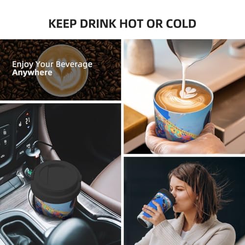 WANGXUEE Airplane Art Print 500ml Stainless Steel Travel Tumbler Double Wall Vacuum Insulated Coffee Mug