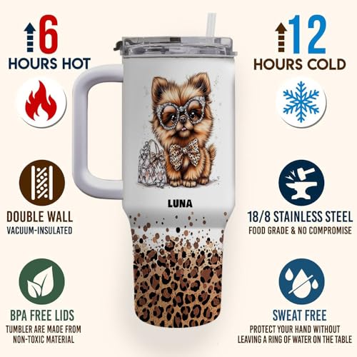 Personalized Dog Tumber with Chow Chow Dog’s Name – Custom Cup for Dog Moms, Ideal Gift for Mother's Day, Gifts For Pet Lovers 5Ckiwg
