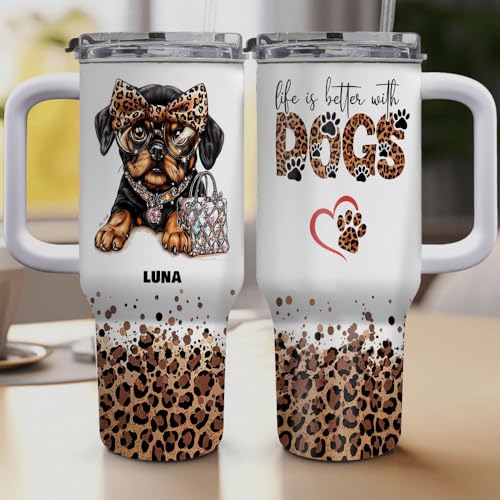 Personalized Dog Tumber with Rottweiler Dog’s Name – Custom Cup for Dog Moms, Ideal Gift for Women, Girlfriend, Best Friend, Christmas Gifts ip1YhR