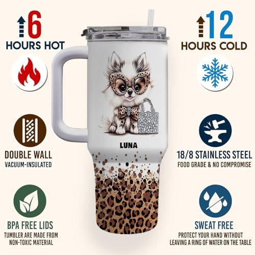Personalized Dog Tumber with American Eskimo Dog’s Name – Custom Cup for Dog Moms, Ideal Gift for Mother's Day, Birthdays & Christmas 55Wd4L