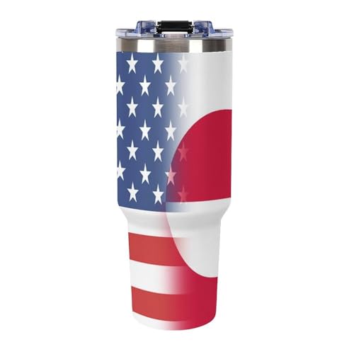 U.S.A Greenland Flag 40oz Water Bottle Double Wall Insulated Tumbler with Handle Leakproof Travel Mug Deep Blue-style