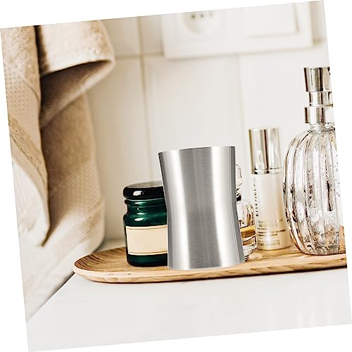 ABOOFAN Stainless Steel Bathroom Mug Modern Design Multi Functional Travel Tumbler for Rinsing Creative Waist Design for Couples and Daily Use and Stylish Bathroom