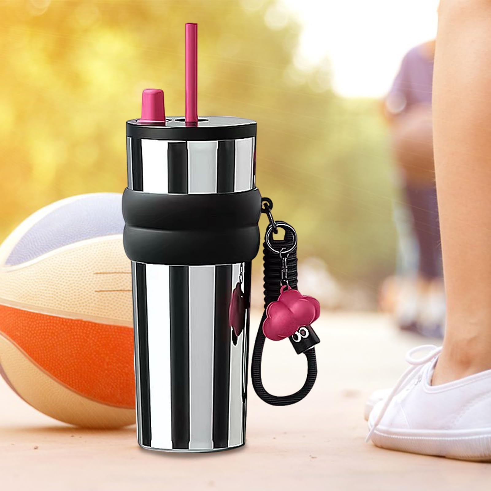 cdar Stainless Steel Coffee Cup 710ml Double-layer Insulated Coffee Mug Tumbler Travel Flask Hot Cold Water Bottle Car Vacuum Flask Black