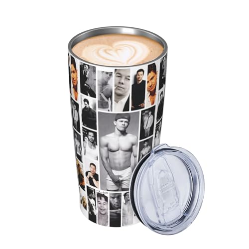 OAEWRE Mark Actors Wahlberg Stainless Steel Mug Insulated Tumbler Coffee Mugs with Lids and Straw Double Wall Vacuum Cup 20oz