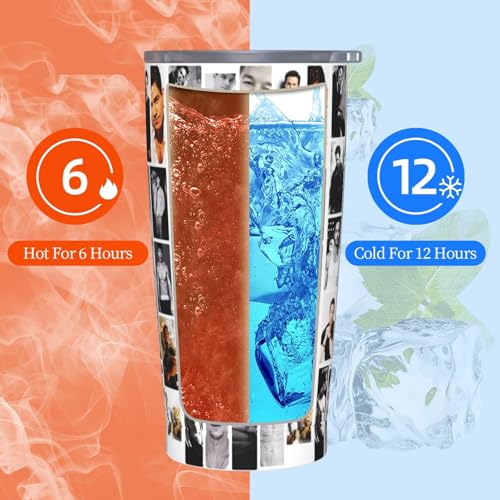 OAEWRE Mark Actors Wahlberg Stainless Steel Mug Insulated Tumbler Coffee Mugs with Lids and Straw Double Wall Vacuum Cup 20oz