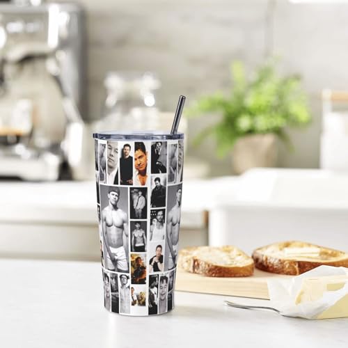 OAEWRE Mark Actors Wahlberg Stainless Steel Mug Insulated Tumbler Coffee Mugs with Lids and Straw Double Wall Vacuum Cup 20oz