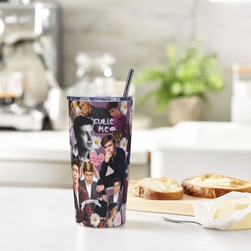 OAEWRE Nick Actors Robinson Stainless Steel Mug Insulated Tumbler Coffee Mugs with Lids and Straw Double Wall Vacuum Cup 20oz