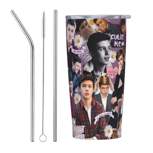 OAEWRE Nick Actors Robinson Stainless Steel Mug Insulated Tumbler Coffee Mugs with Lids and Straw Double Wall Vacuum Cup 20oz