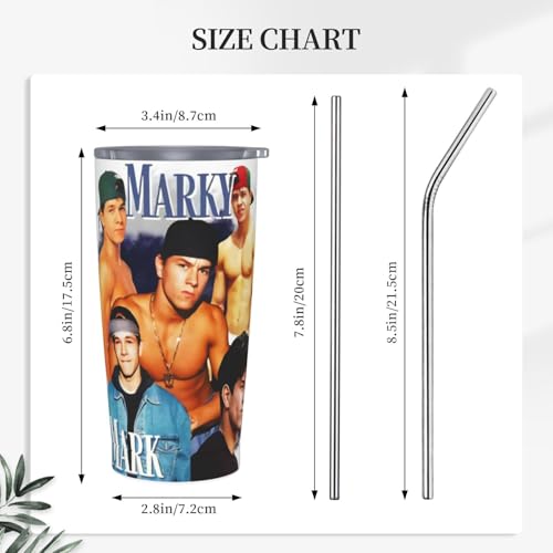 OAEWRE Mark Actors Wahlberg Stainless Steel Mug Insulated Tumbler Coffee Mugs with Lids and Straw Double Wall Vacuum Cup 20oz