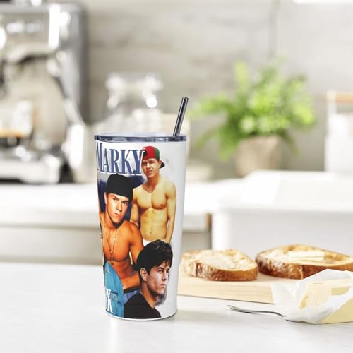 OAEWRE Mark Actors Wahlberg Stainless Steel Mug Insulated Tumbler Coffee Mugs with Lids and Straw Double Wall Vacuum Cup 20oz